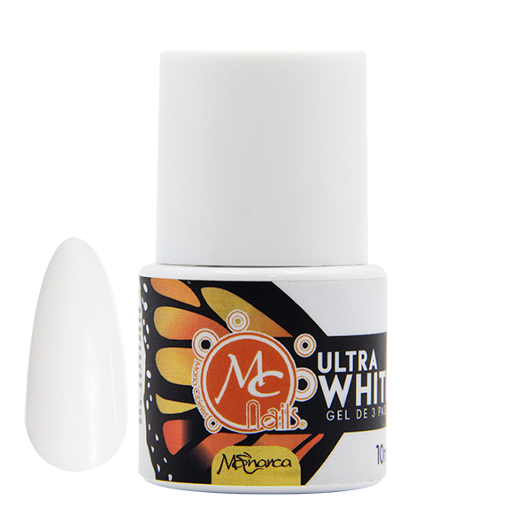 GEL DE 3 PASOS MONARCA ULTRA WHITE 10ML – MC NAILS