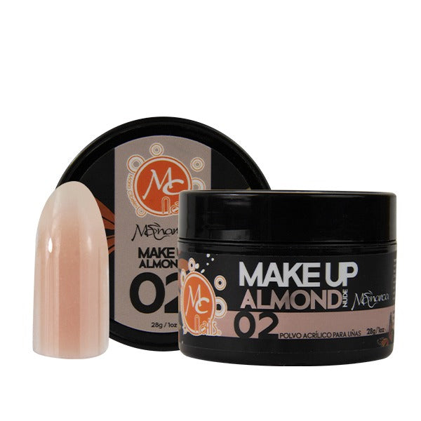 Polvo acrílico 1 oz MONARCA MAKEUP ALMOND NUDE #2 – MC NAILS
